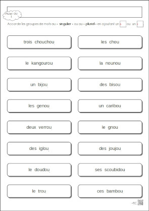 [Accord en nombre] Le pluriel des noms en -OU - Autisme et école inclusive